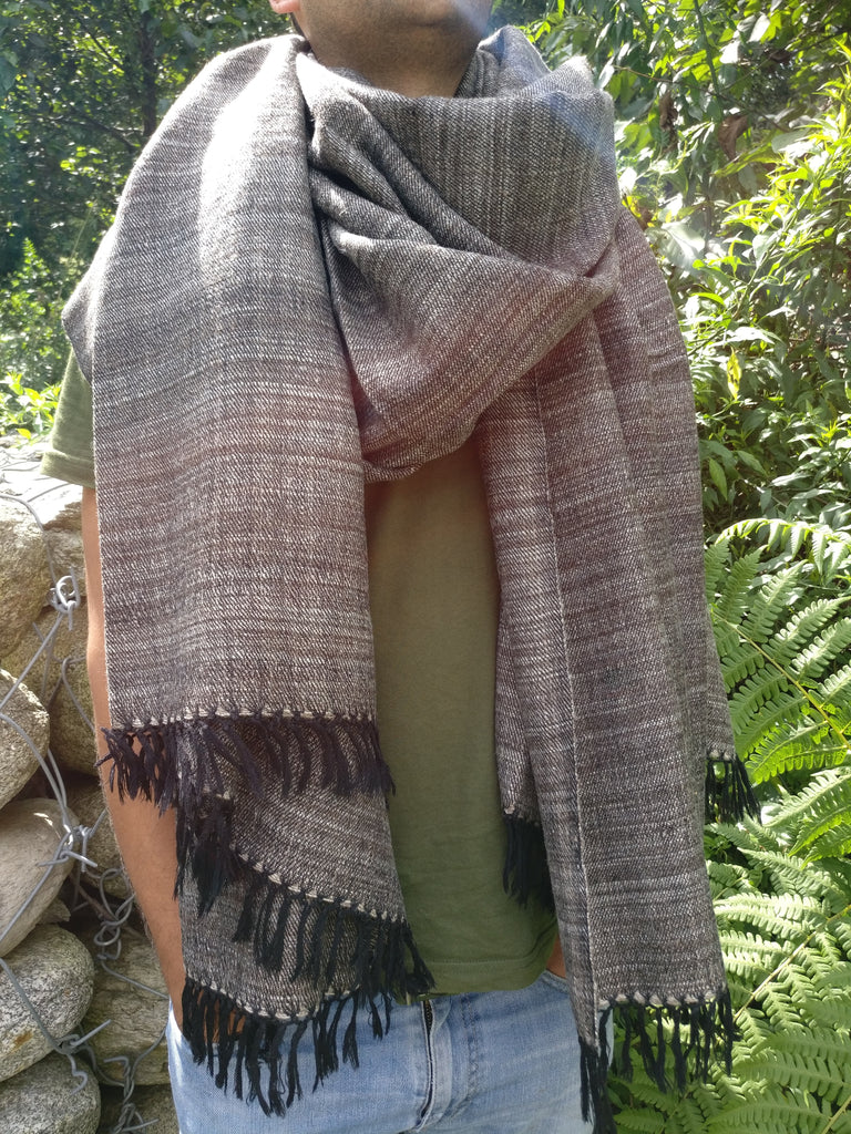 Wool throw, wool blanket, oversized scarf, mens shawl – MARICHI "The ...